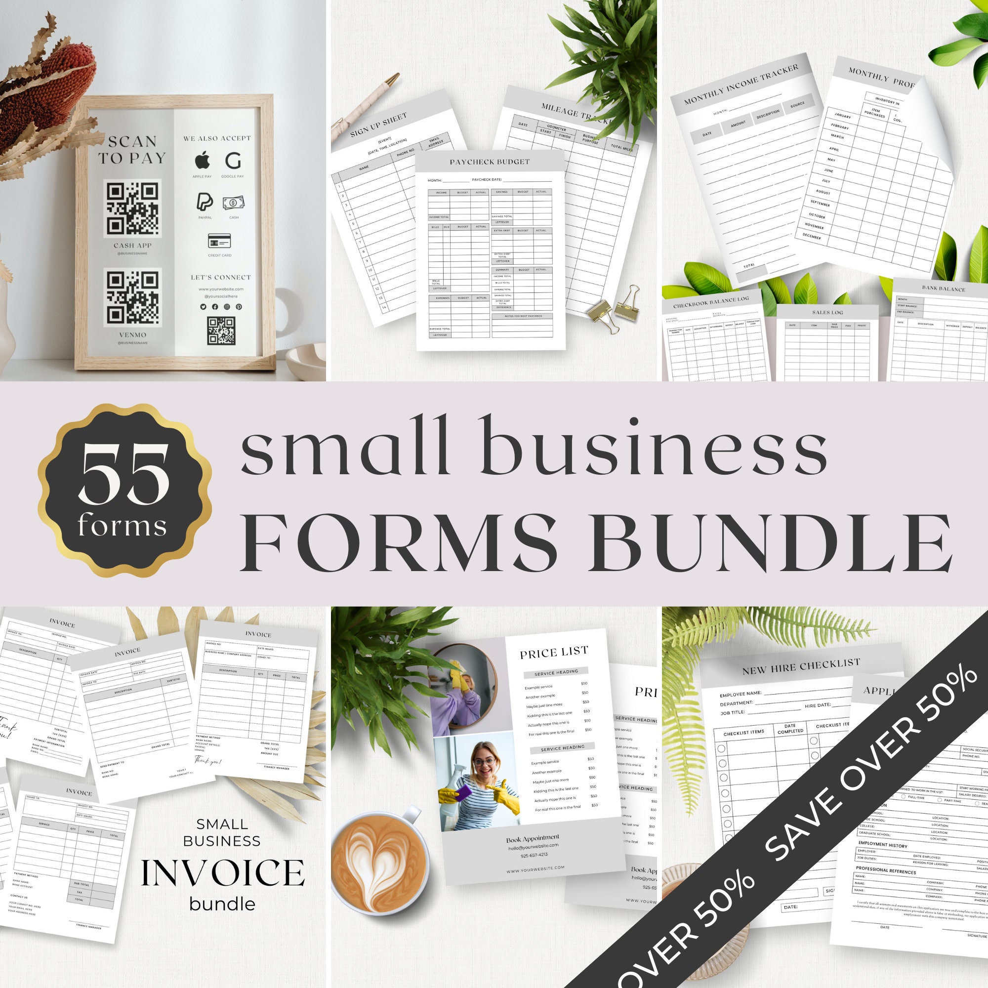 Printable Forms Bundle for Small Business Canva Template Editable Order ...