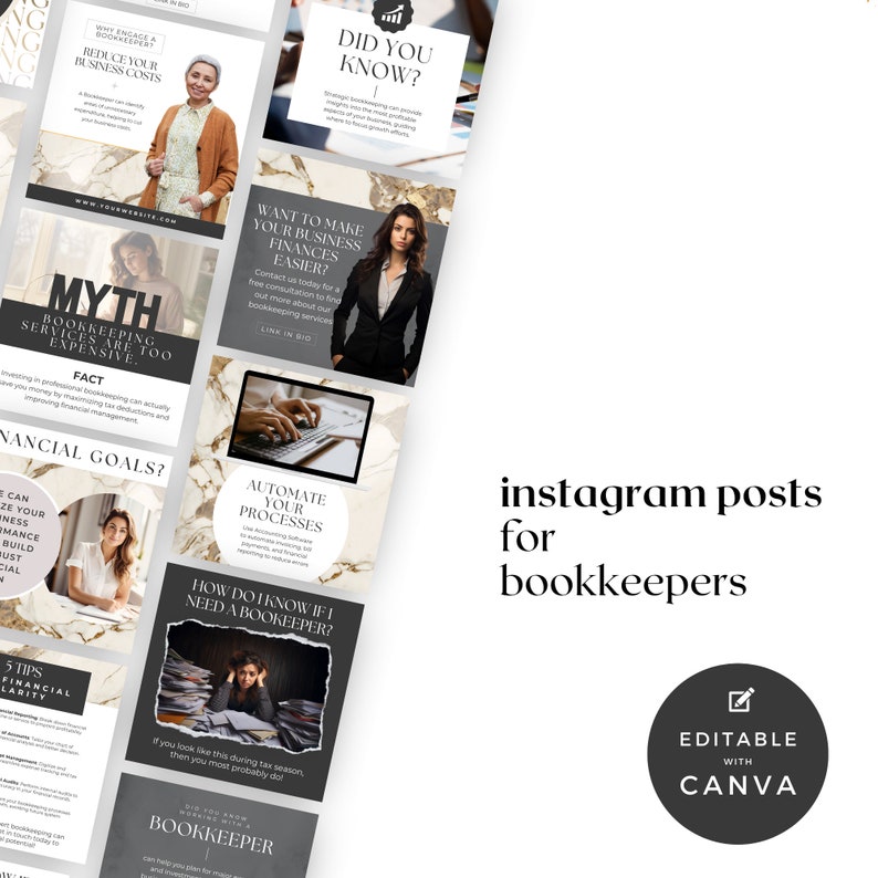 Bookkeeper Social Media Posts for Bookkeeping Instagram Promo IG ...