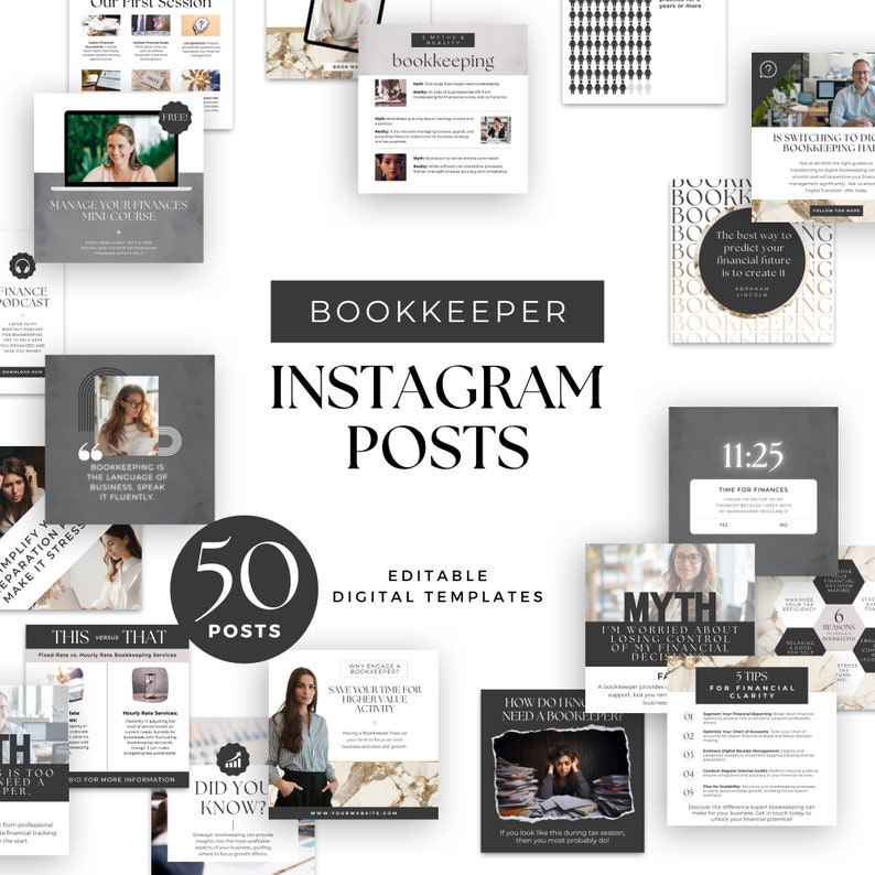 Bookkeeper Social Media Posts for Bookkeeping Instagram Promo IG ...