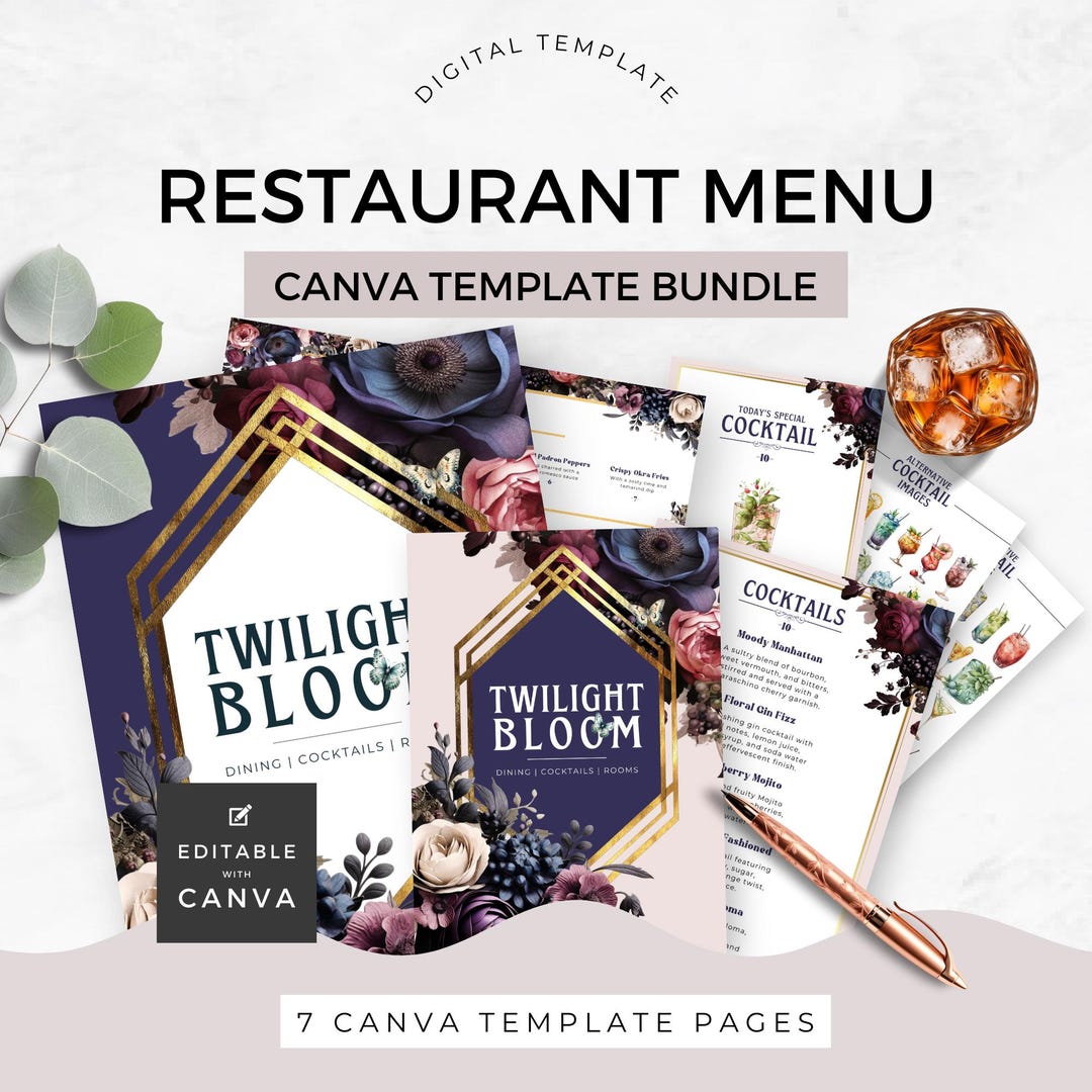 Restaurant Menu Bundle Canva Template Editable Customizable Food Menu ...