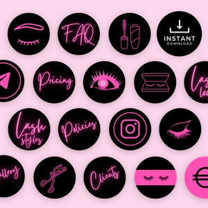 Lash Tech Insta Highlights Canva Template, Lash Artist IG Feed, Eyelash ...