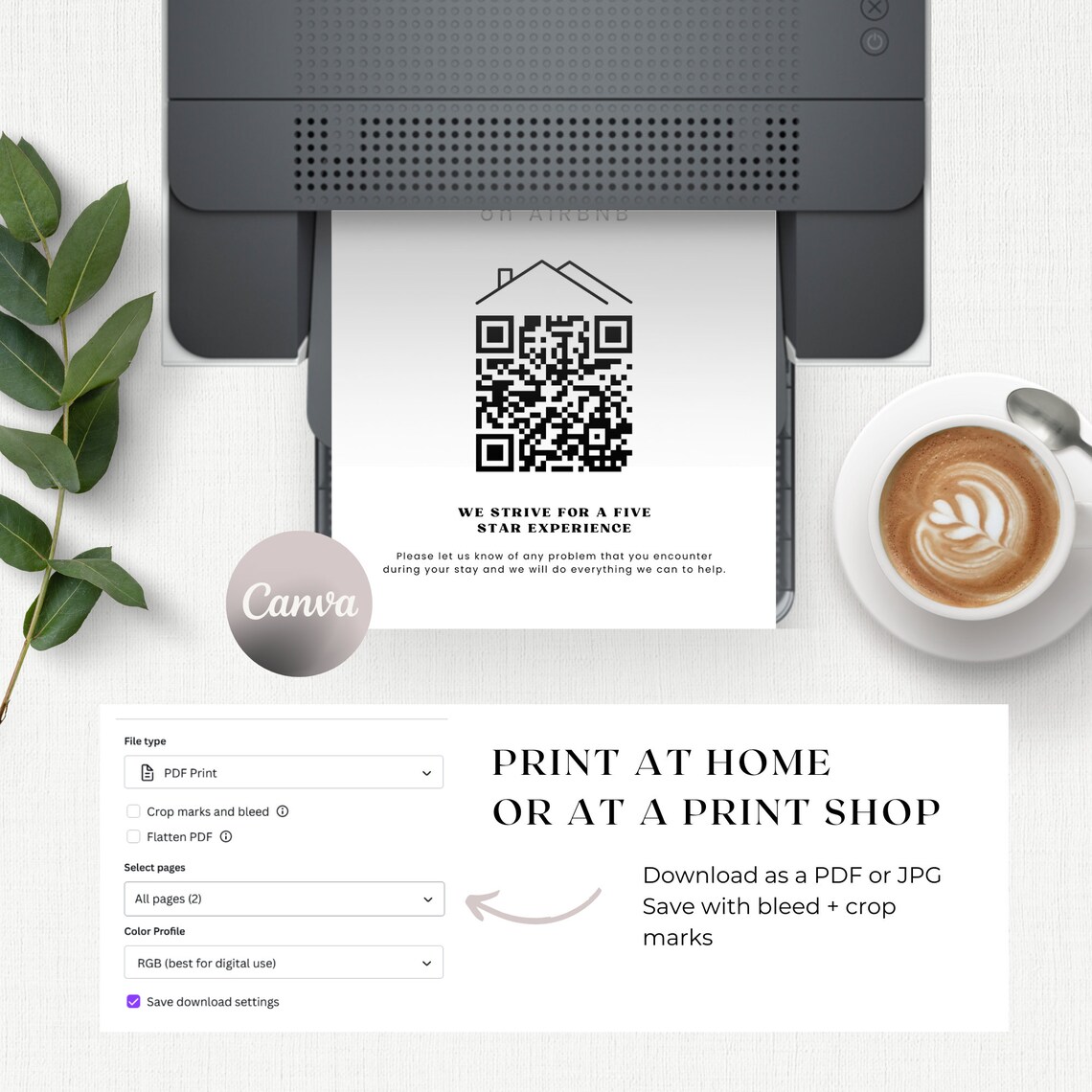 Airbnb Review QR Code Template Customizable Sign Tag Us in Socials ...