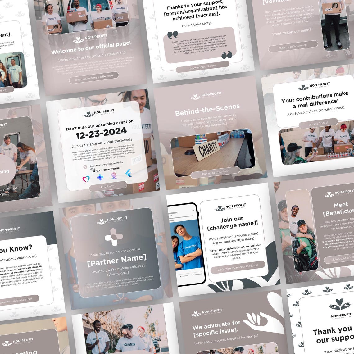 Non-profit Insta Posts Social Media Instagram Feed Charity Promotion ...