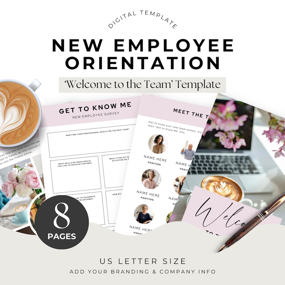Get to Know Me New Employee Welcome Canva Template Team Building Survey ...