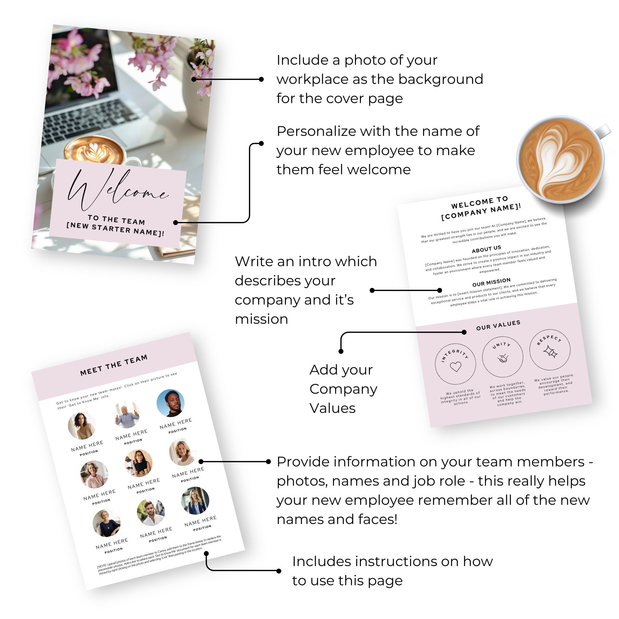 Get to Know Me New Employee Welcome Canva Template Team Building Survey ...