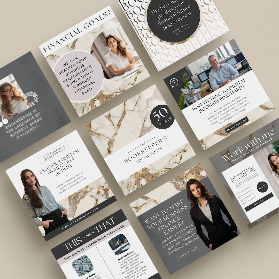 Bookkeeper Social Media Posts for Bookkeeping Instagram Promo IG ...