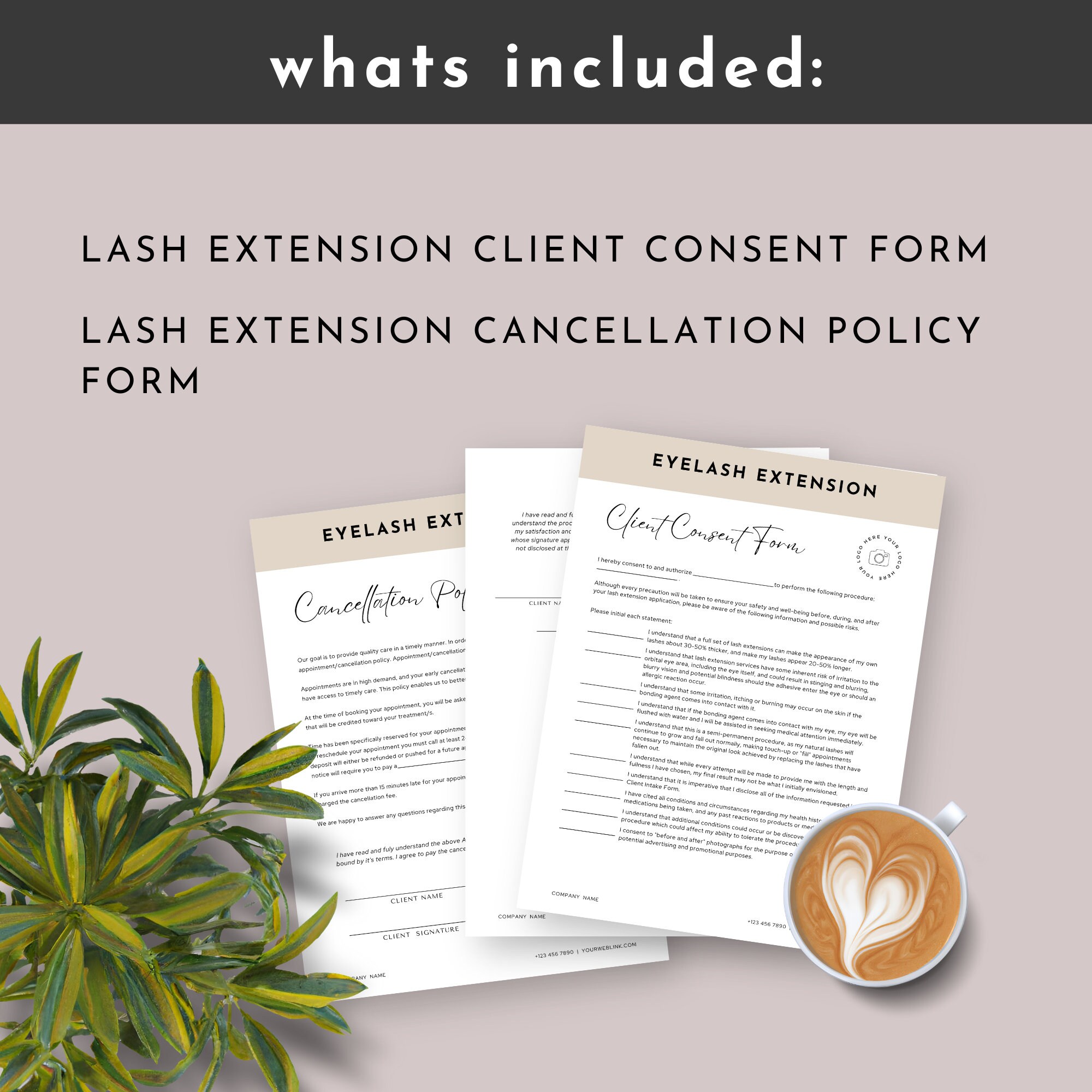 Eyelashes Consent Form Canva Template Lash Extension - Etsy