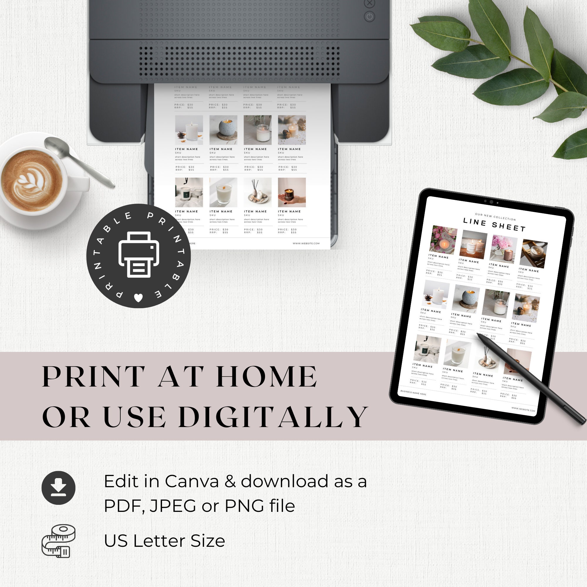 Candle Product Line Sheet With Photos Canva Template, Small Business ...