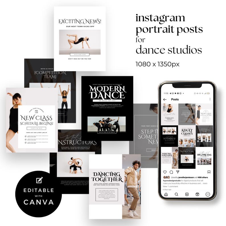 Dance Studio Instagram Posts Portrait Dancing Teacher Insta Feed Ballet ...