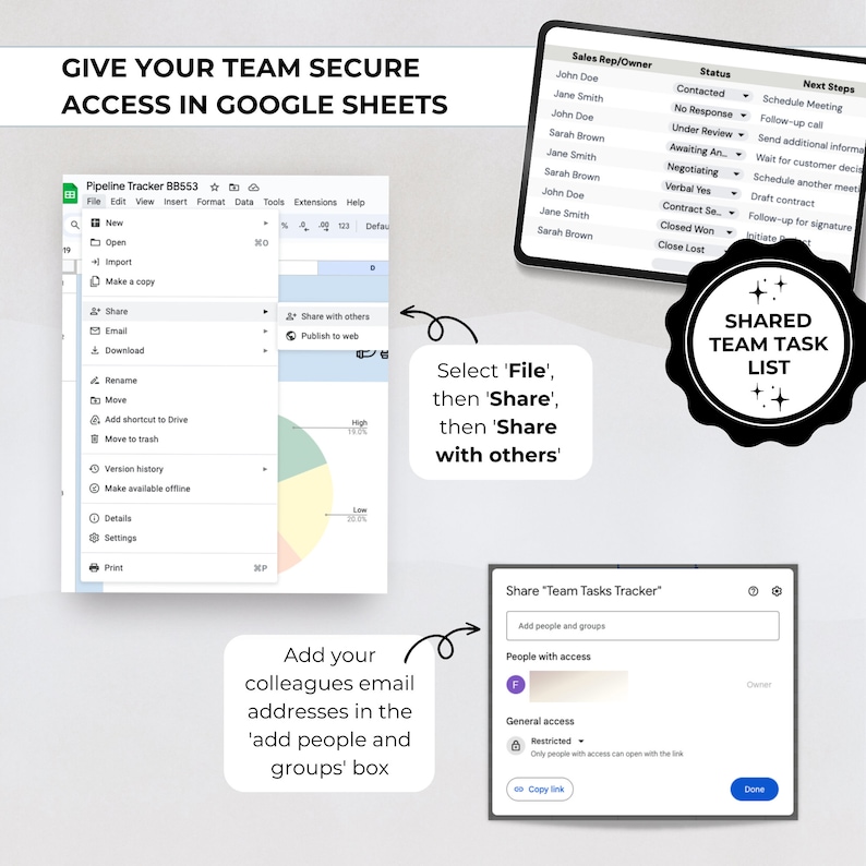 Business Pipeline Google Sheet Template, Client Sales Tracker Planner ...