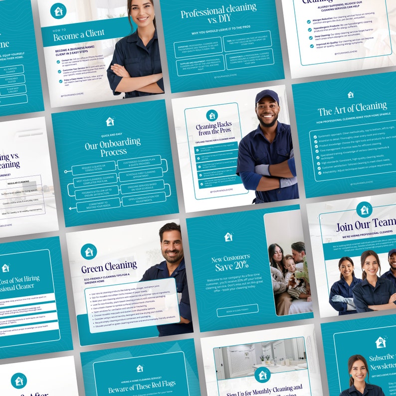 House Cleaning Social Posts Instagram Feed Small Business Promo ...