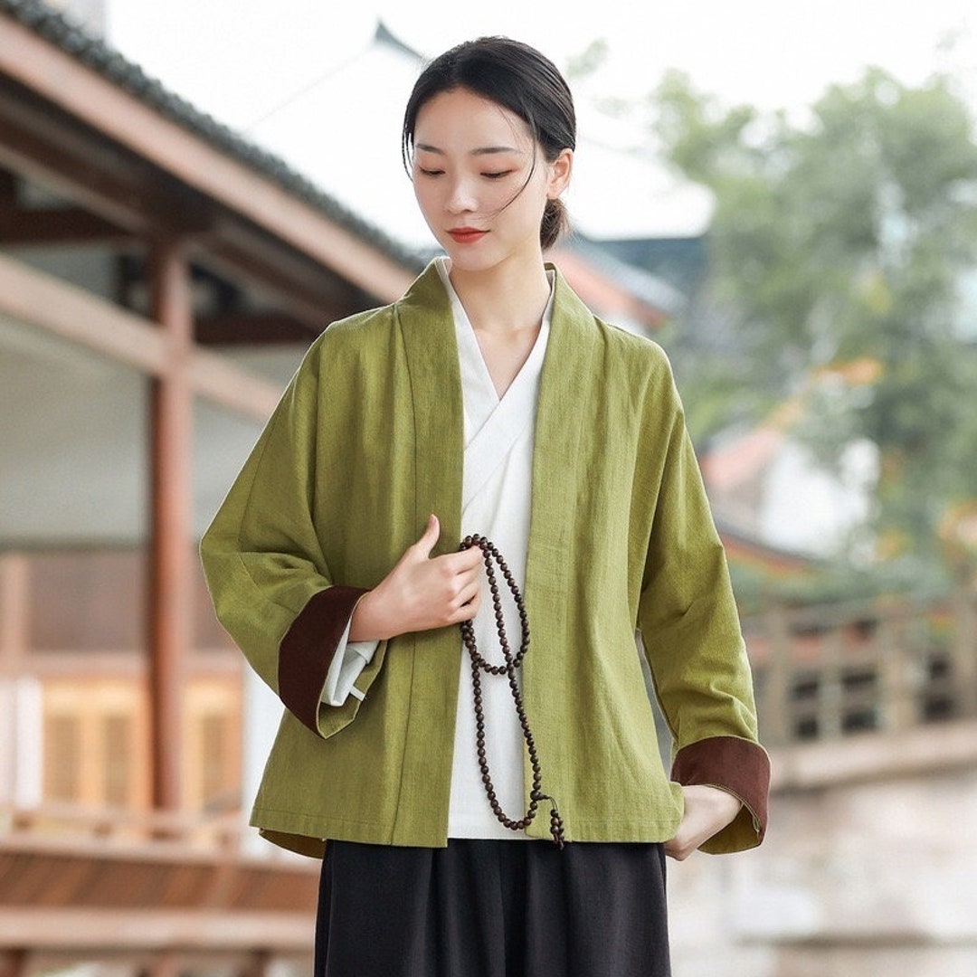 Green Ramie & Cotton Chinese Hanfu Blouse Cheongsam Top - Etsy