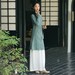 100% Cotton Pea Green Cheongsam Top Chinese Qipao Blouse Spring ...