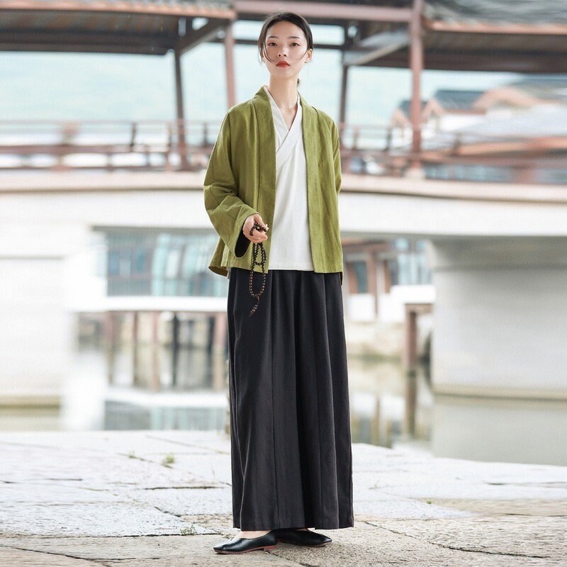 Green Ramie & Cotton Chinese Hanfu Blouse Cheongsam Top - Etsy