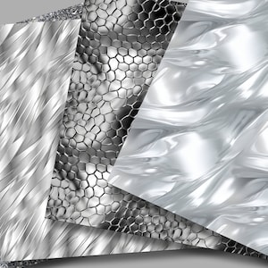 Silver Metallic Texture Digital Paper | Glam Glitter Shimmer ...