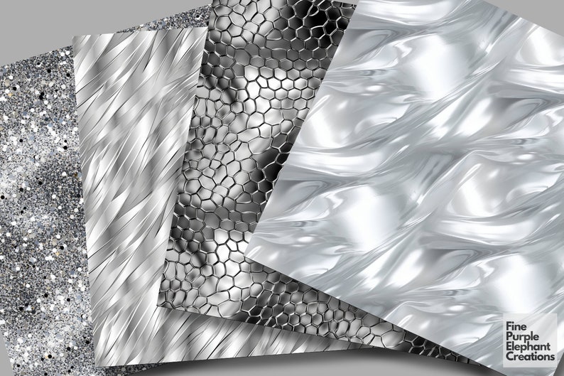 Silver Metallic Texture Digital Paper | Glam Glitter Shimmer ...