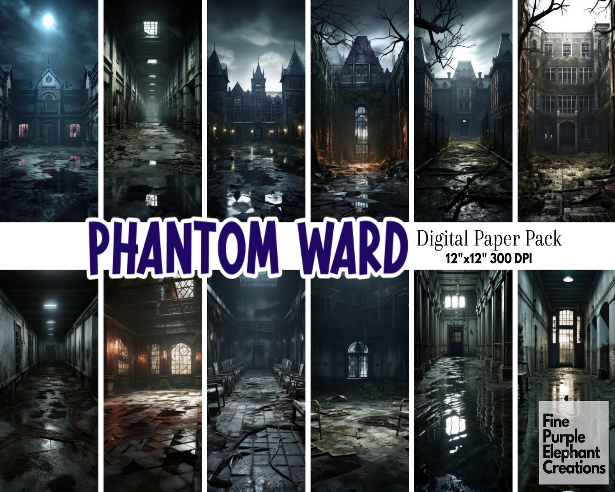 Abandoned Hospital Digital Paper Halloween Sublimation HD - Etsy
