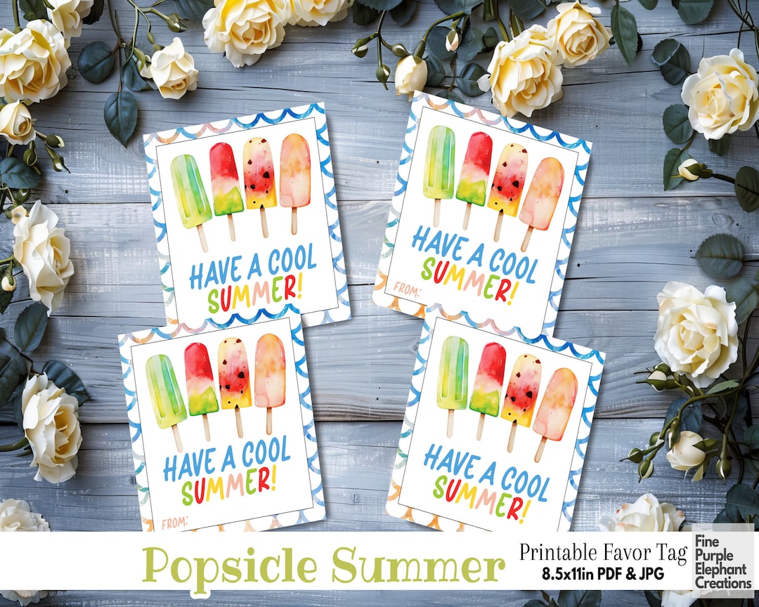 Sweet Popsicle Ice Pop Printable Favor Tag Label -personalized End ...