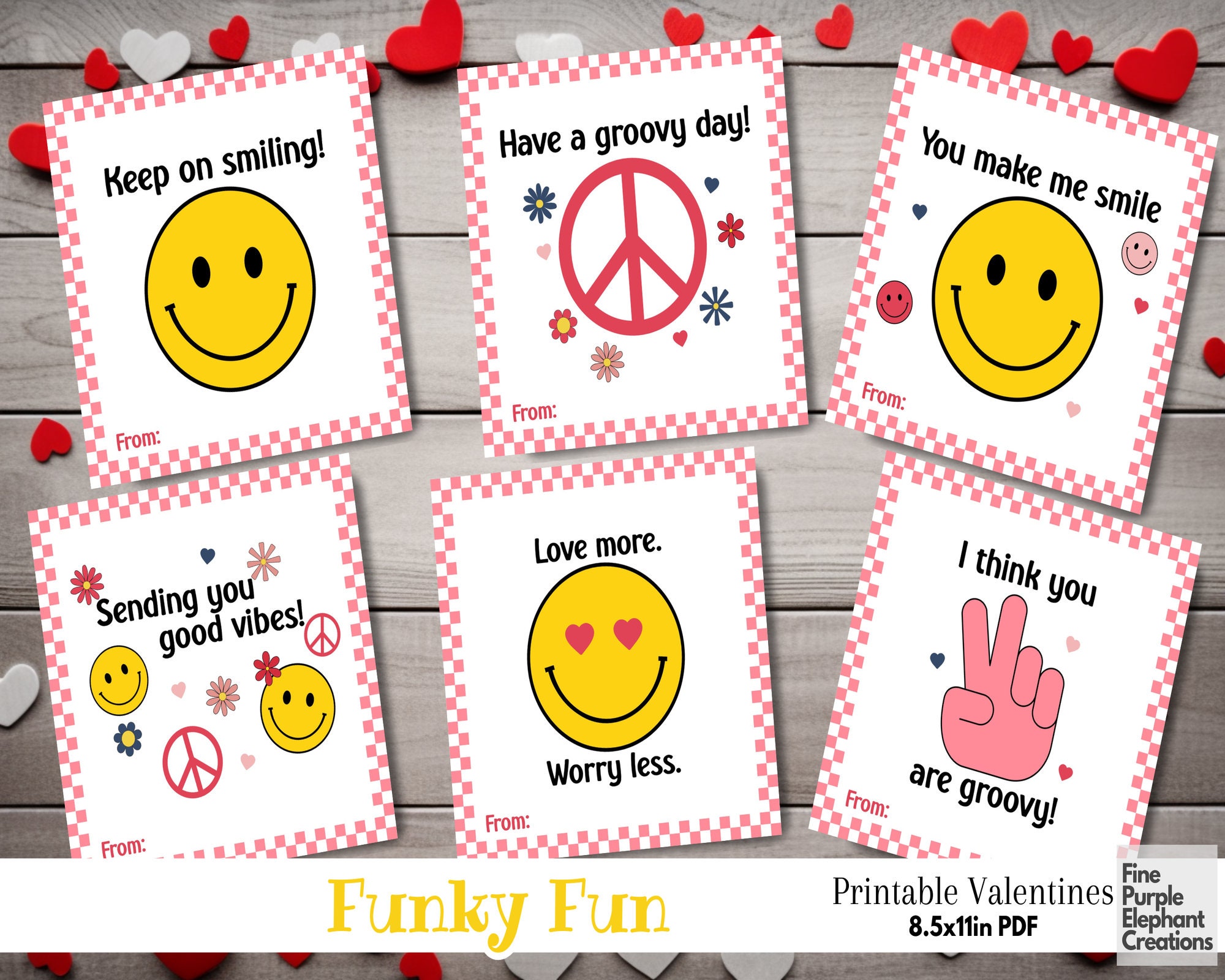 Printable Kid Smiley Face Valentine Digital Paper Card | School ...