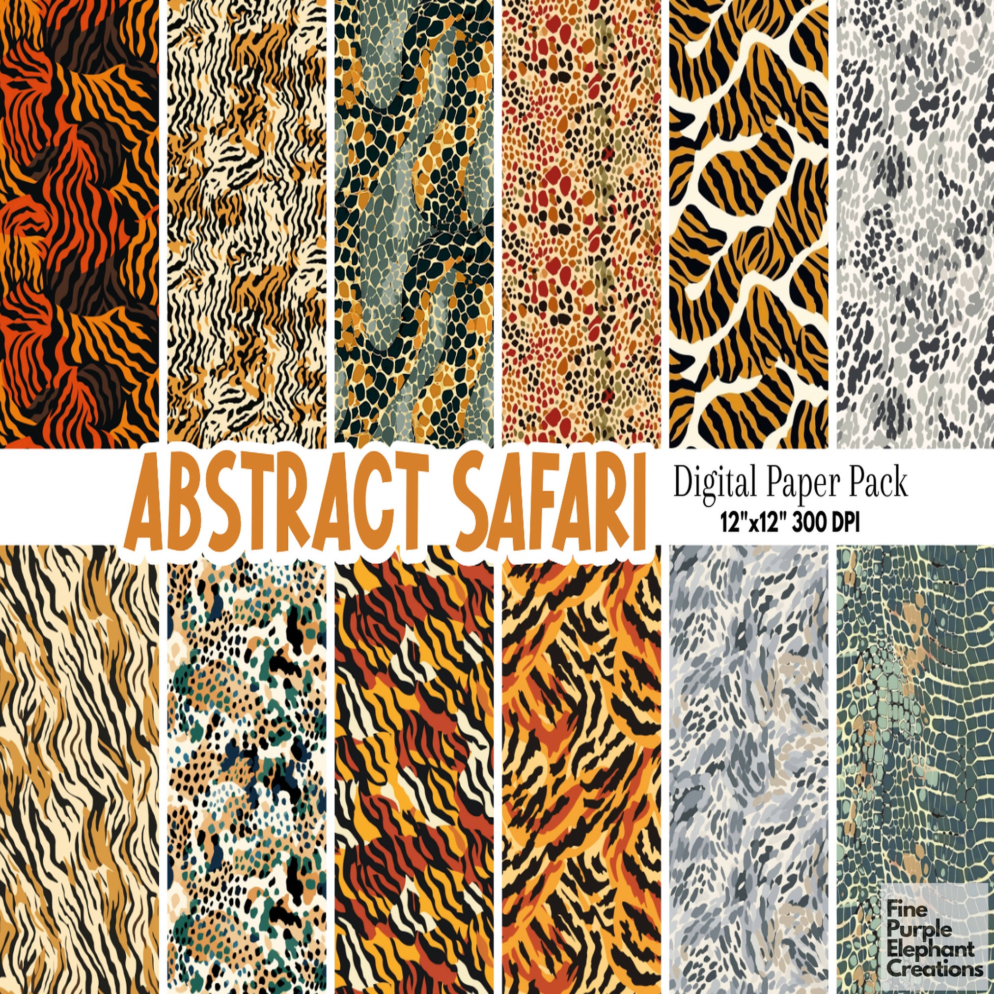 Animal Print Digital Paper | Abstract African Safari Wildlife ...
