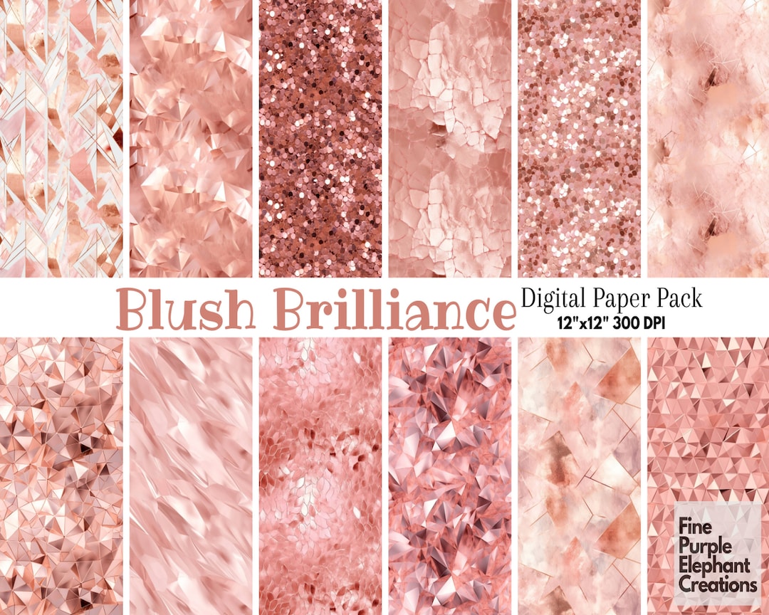 Rose Gold Metallic Texture Digital Paper Glam Glitter - Etsy