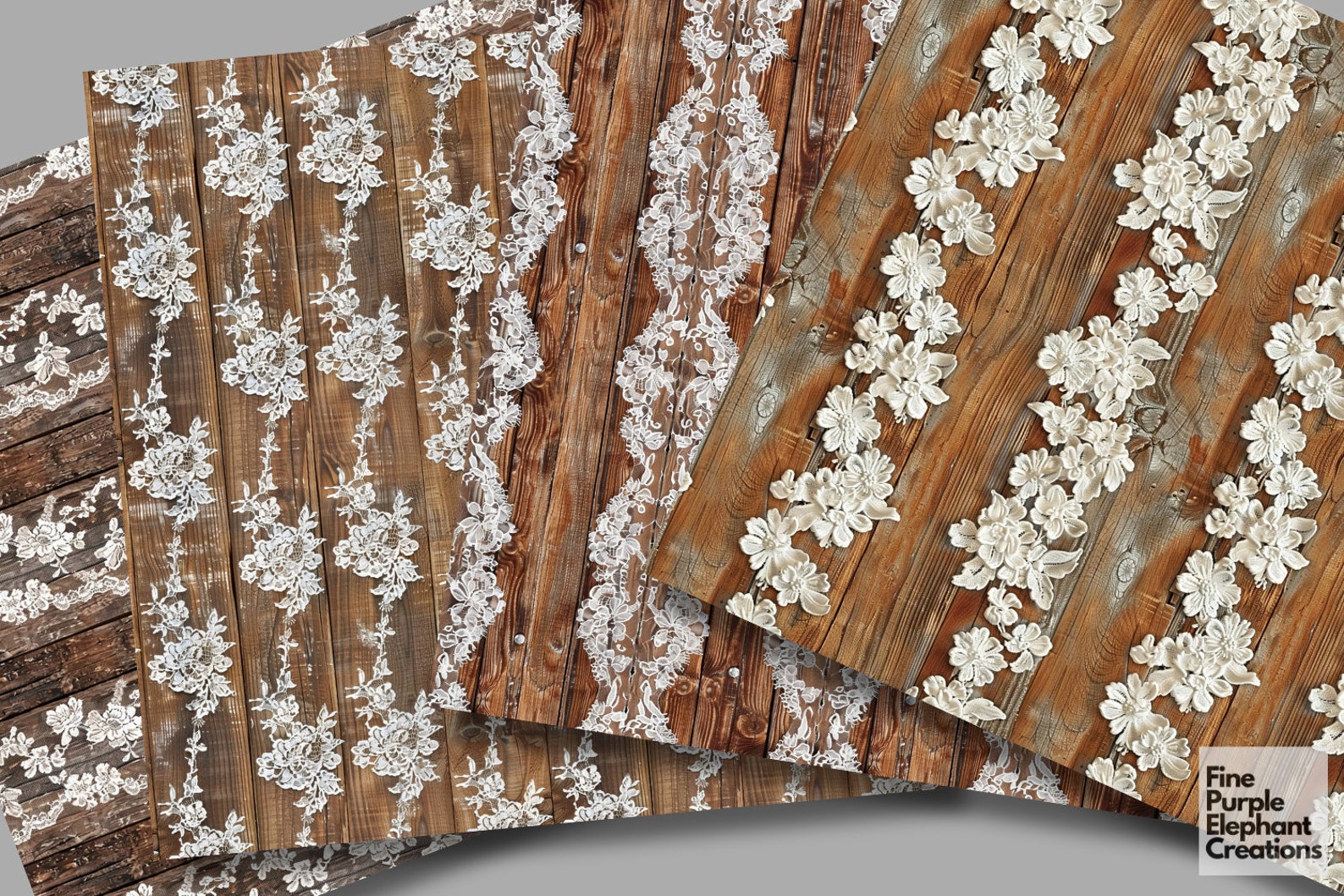 Dark Brown Wood White Lace Digital Paper | Farmhouse Filigree Pattern ...