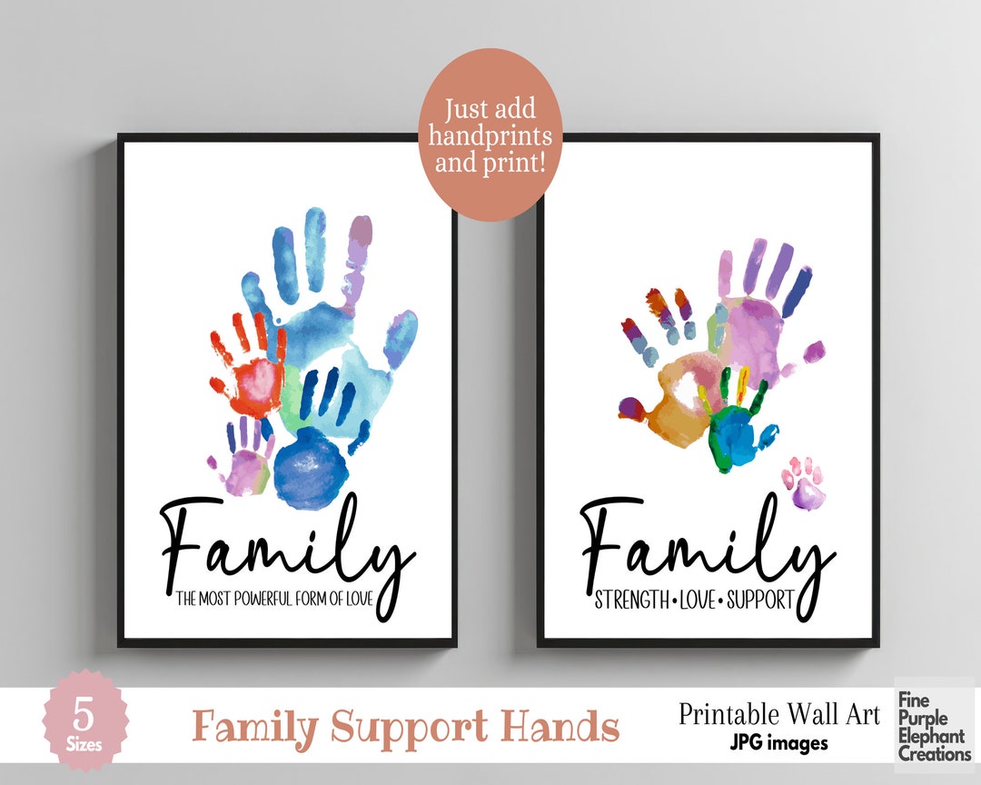 Custom Family Love Support Handprint Digital Art Print | Mother Father ...