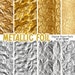 Metallic Foil Textures Digital Paper Wrinkled Gold Silver Metal Foil ...
