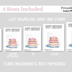 Custom Birthday Cake Handprint Digital Art Print | Mother Father Day ...