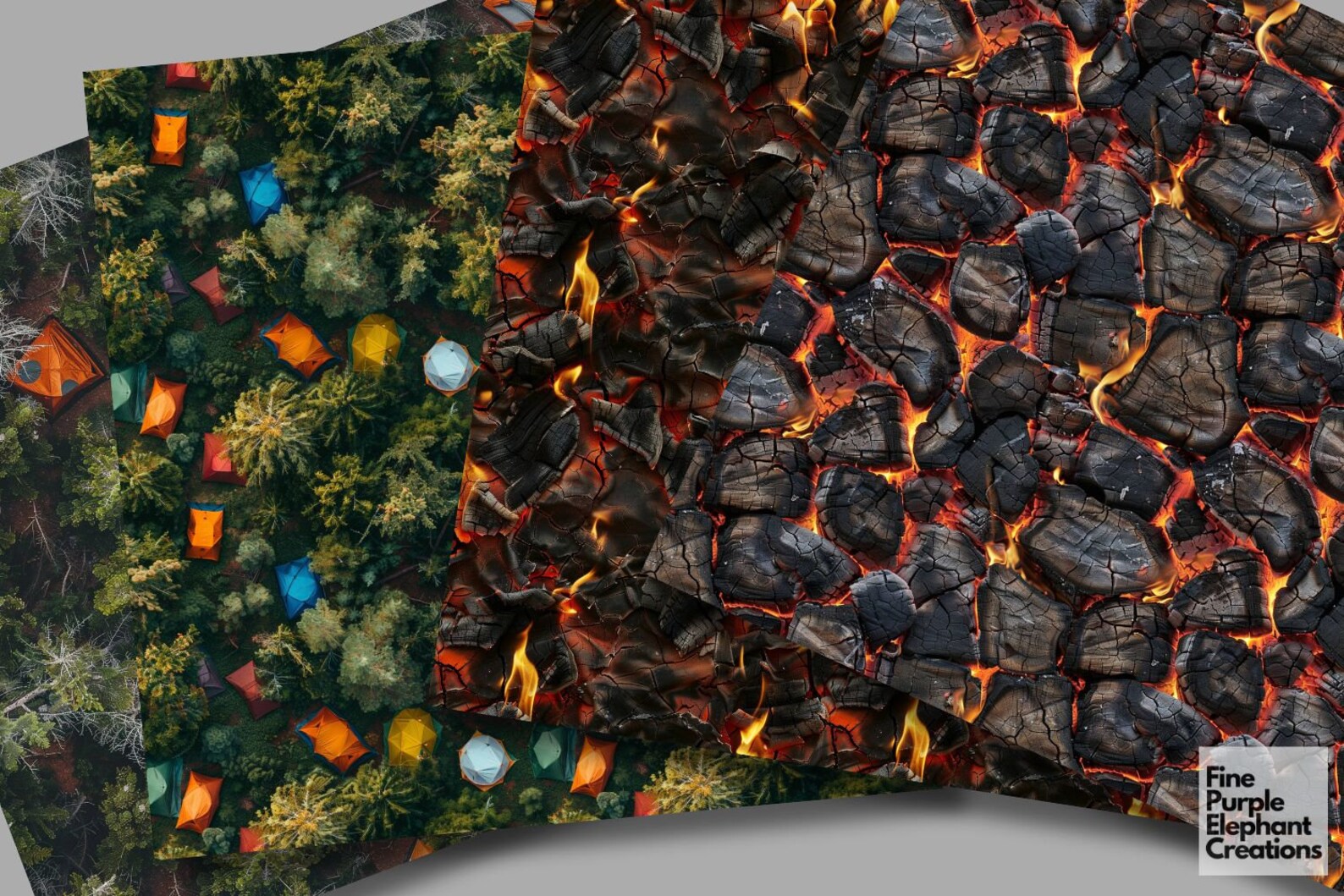 Camping Texture Digital Paper - Summer Vacation Tent Camp Scrapbook ...