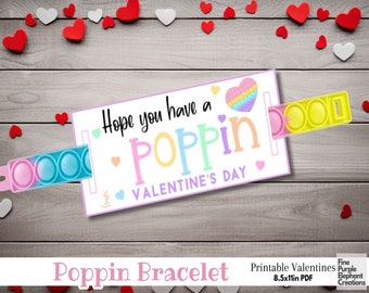 Printable Kids Poppin Valentine Digital Paper Cards Non-candy Pop It ...
