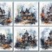Watercolor Haunted House Digital Paper | Halloween Sublimation | HD ...