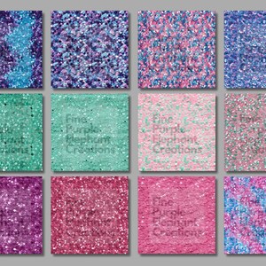 Chunky Mermaid Glitter Digital Paper Bright Girls Unicorn Scrapbook ...