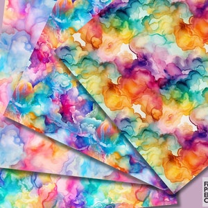 Rainbow Watercolor Digital Paper | Paint Stroke Texture Printable Paper ...