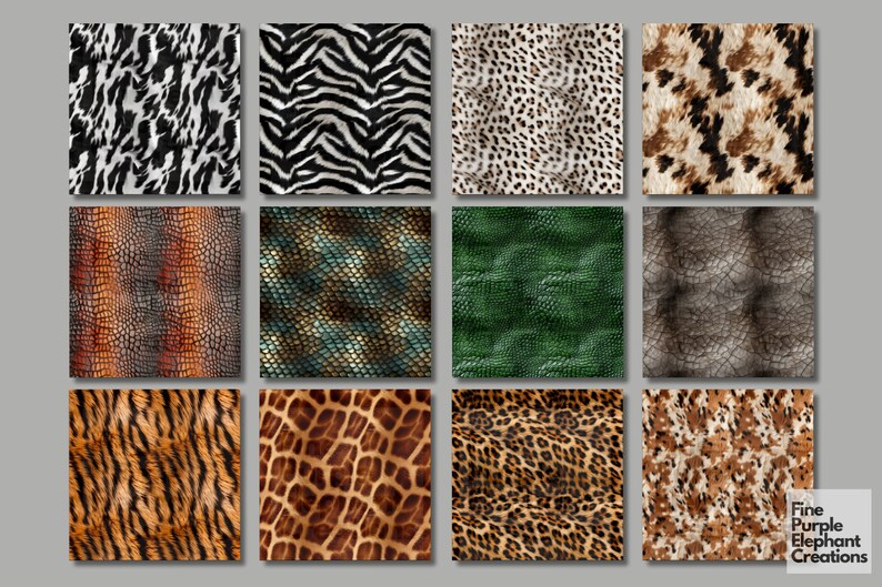 Wildlife Fur Pelt Digital Paper | Wild Animal Hair Skin Texture ...