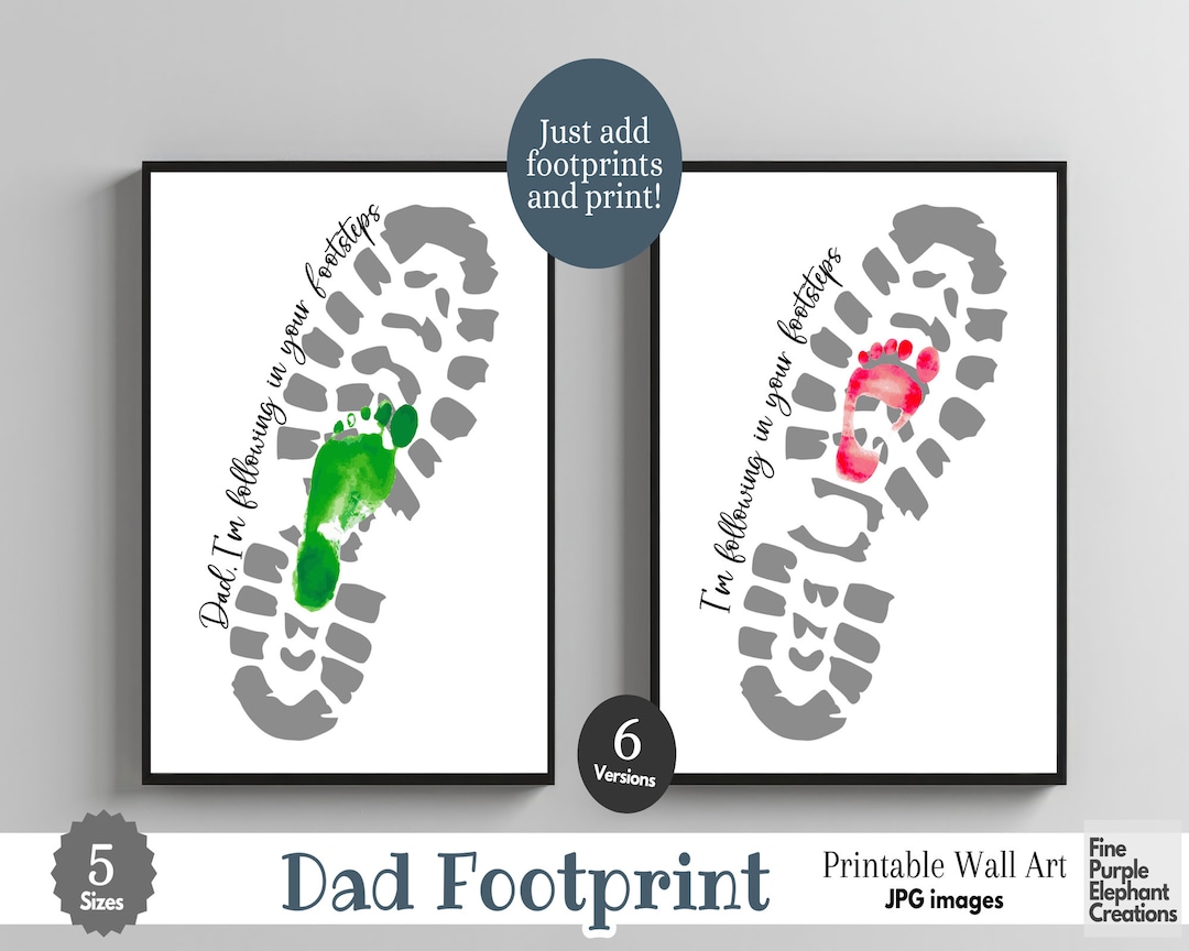 Custom Shoe Boot Print Footprint Digital Art Print | Military Father's ...