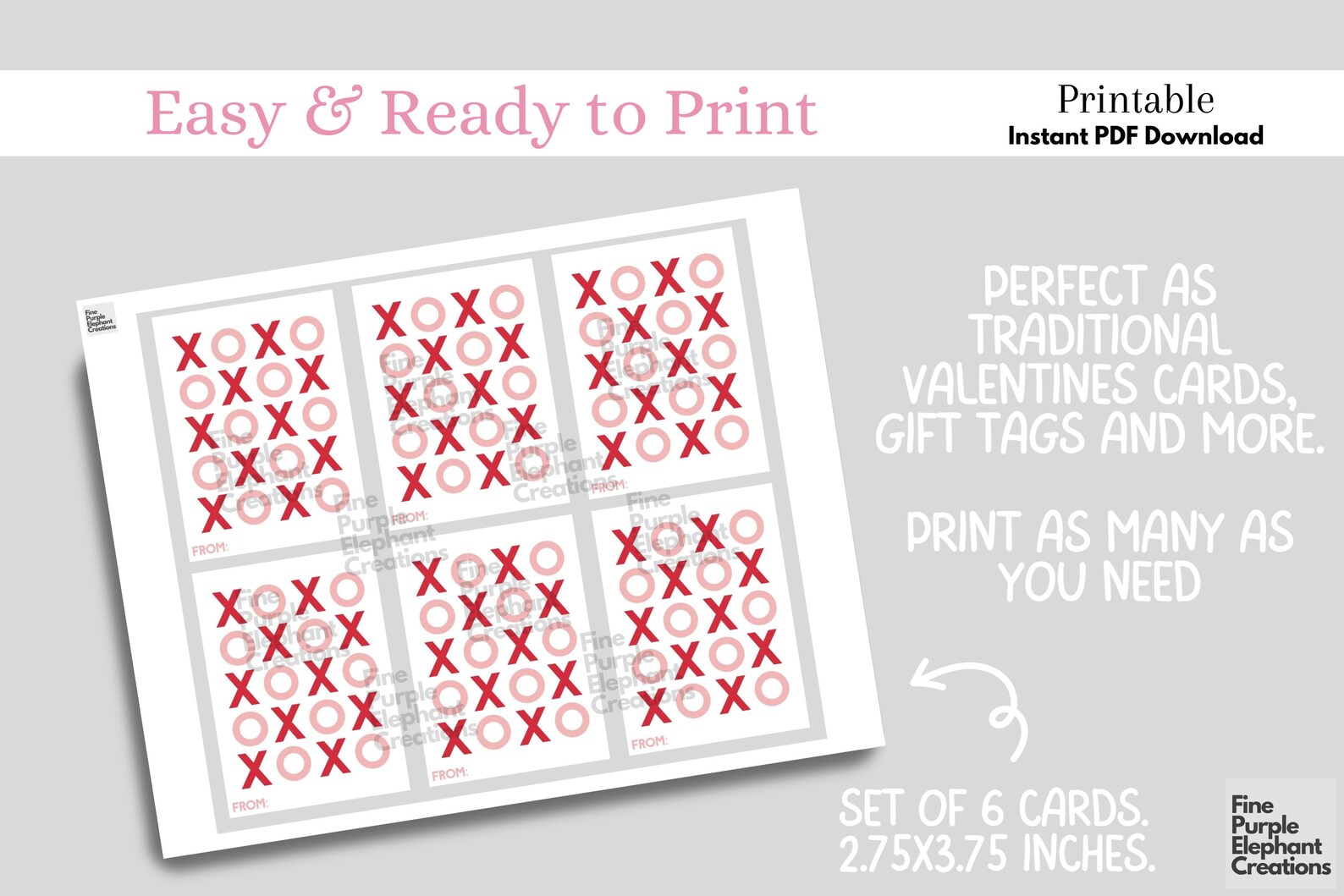 Printable Kids XOXO Valentine Digital Paper Card | School Classroom ...