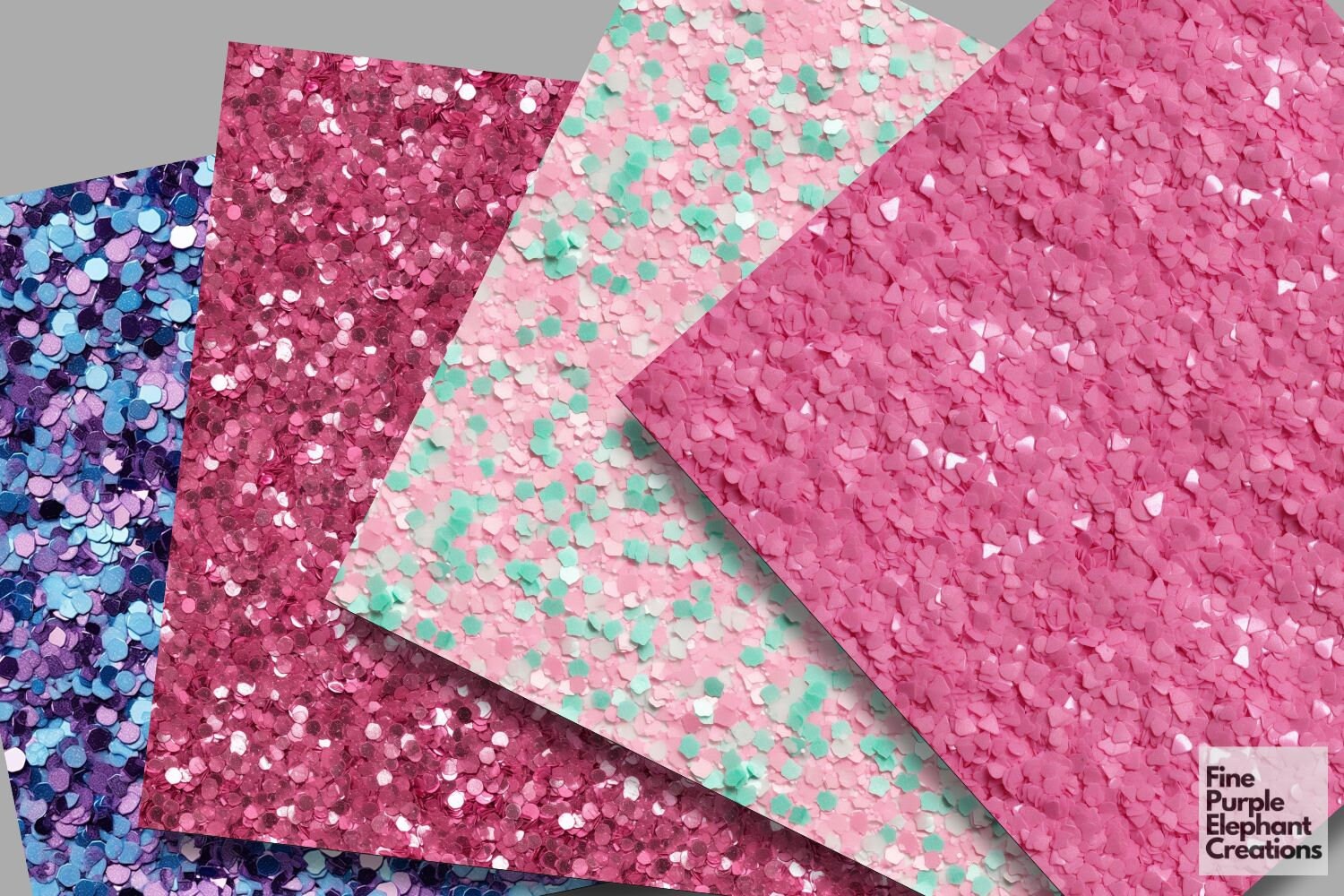 Chunky Mermaid Glitter Digital Paper | Bright Girls Unicorn Scrapbook ...