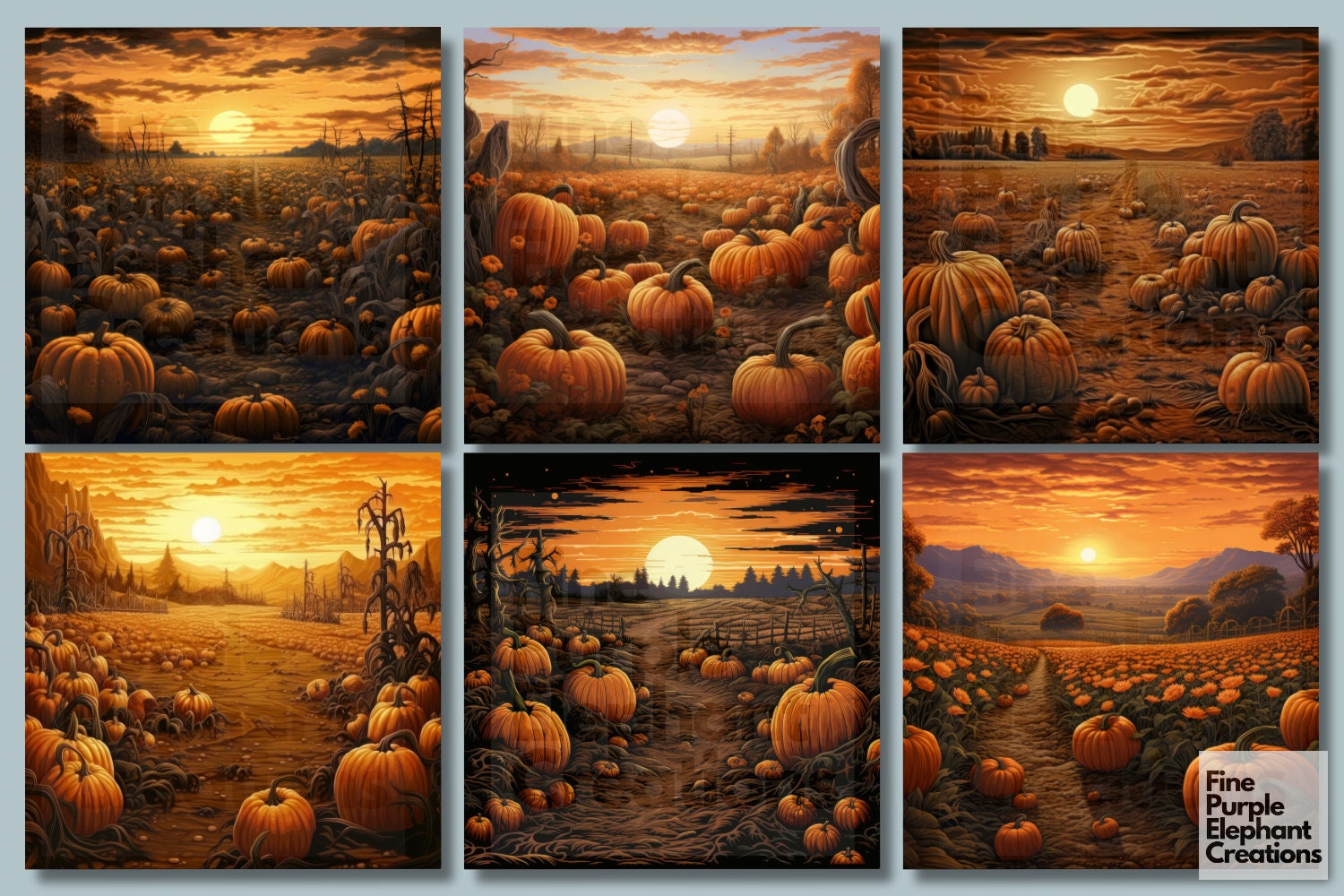 Pumpkin Patch Digital Paper Halloween Sublimation HD - Etsy