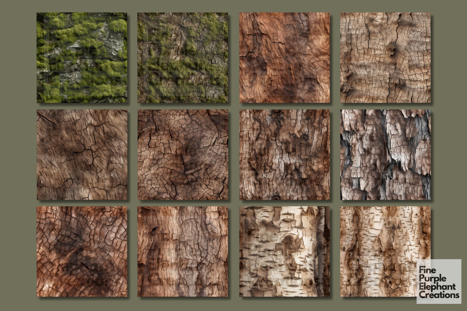 Tree Bark Digital Paper | Nature Camping Scrapbook | Forest Sublimation ...