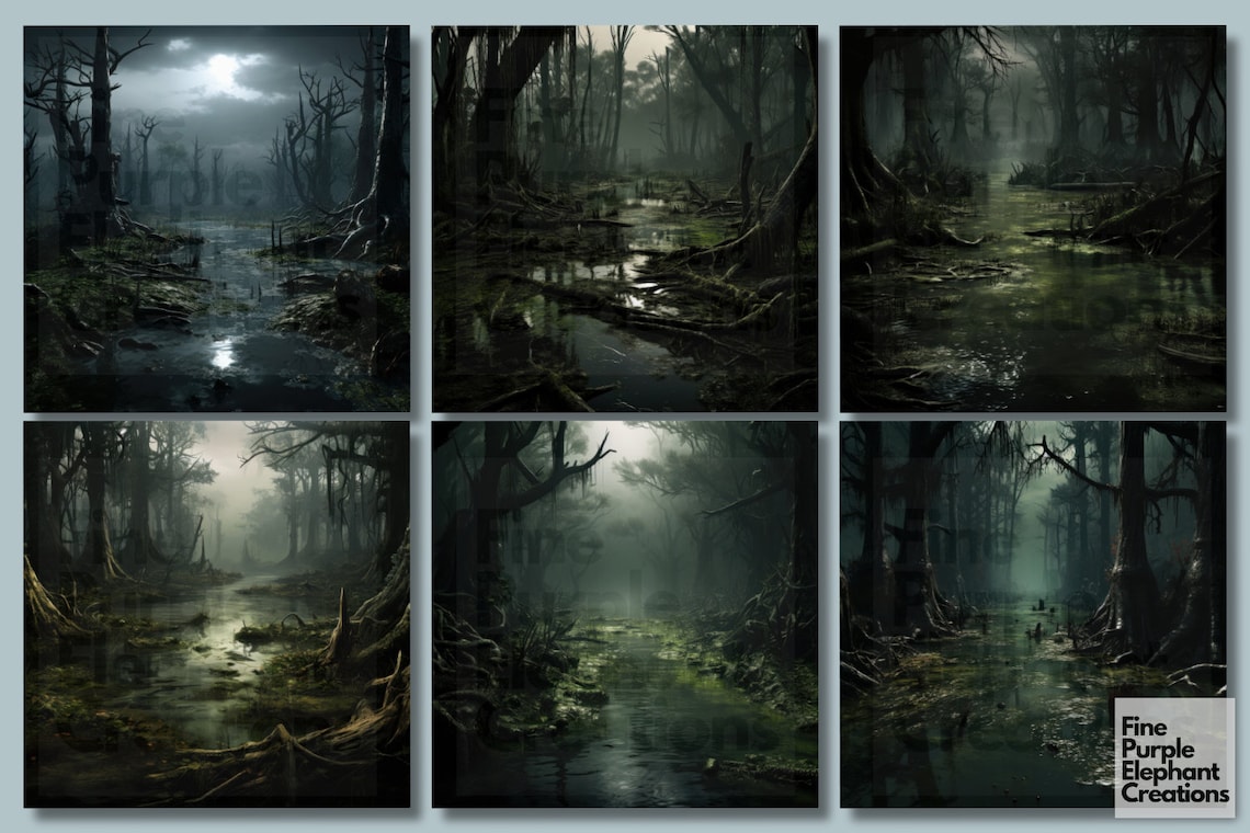 Spooky Swamp Digital Paper | Halloween Sublimation | HD Scary Wallpaper ...