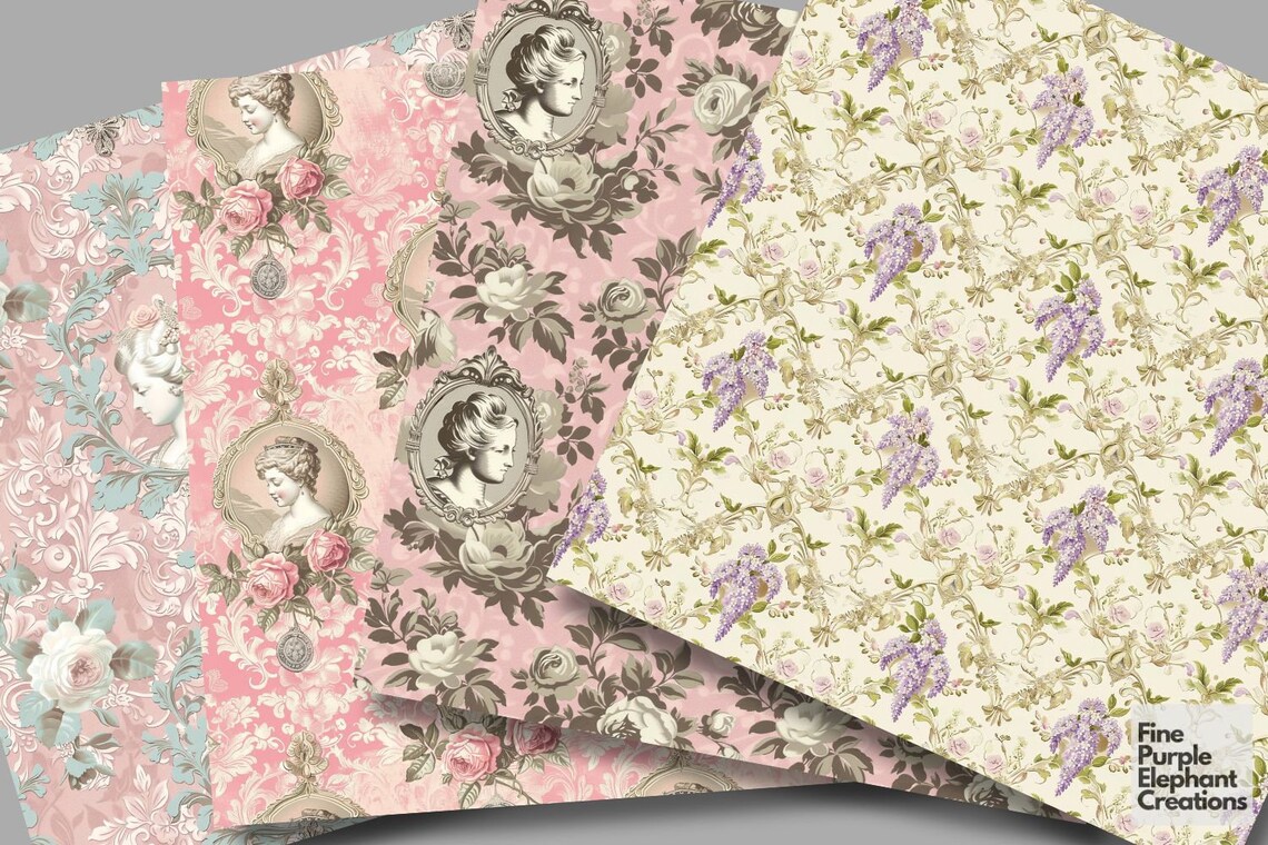 Regency Era Victorian England Digital Paper Lady Frame Shabby Chic ...