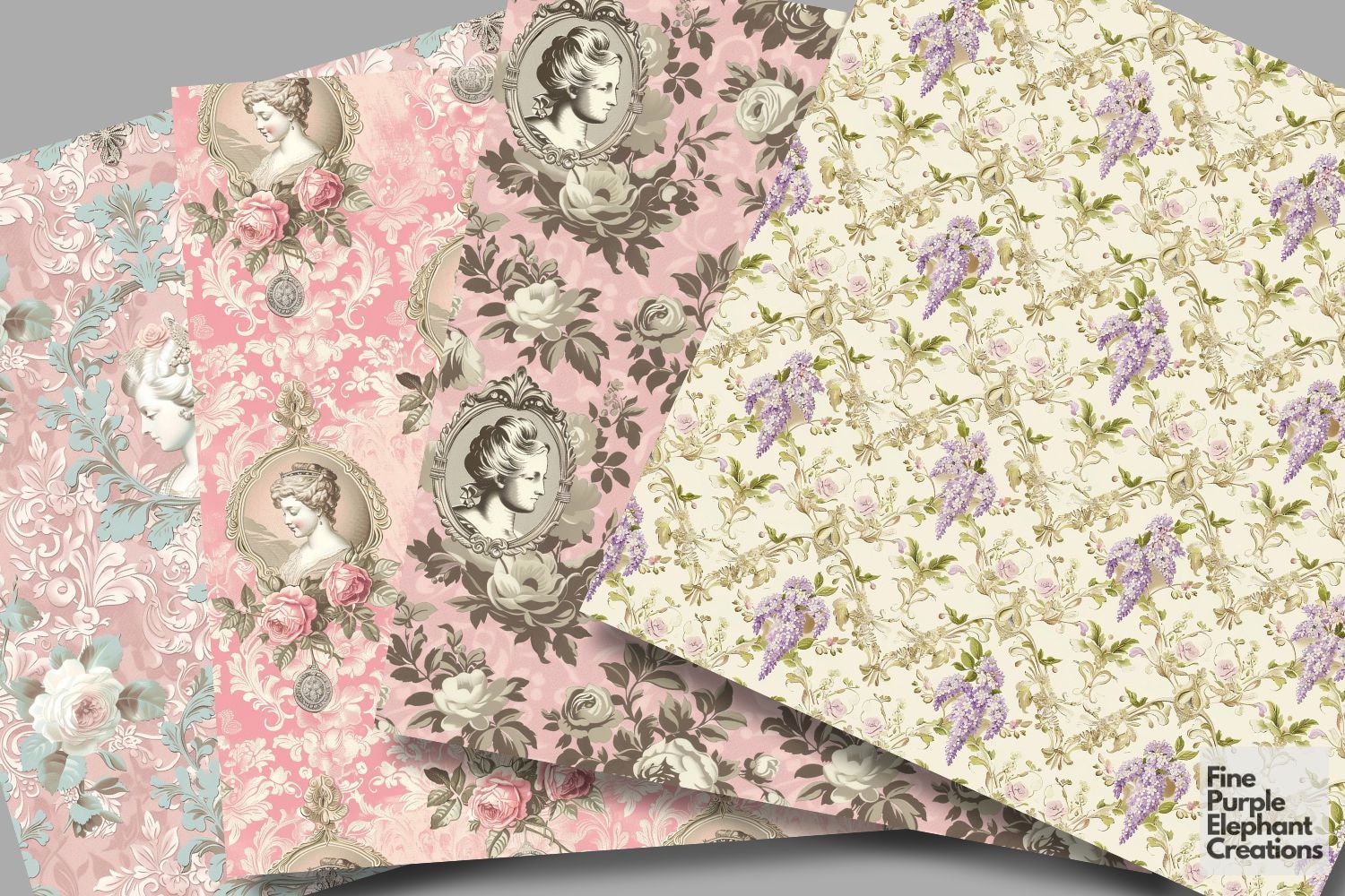 Regency Era Victorian England Digital Paper - Lady Frame Shabby Chic ...