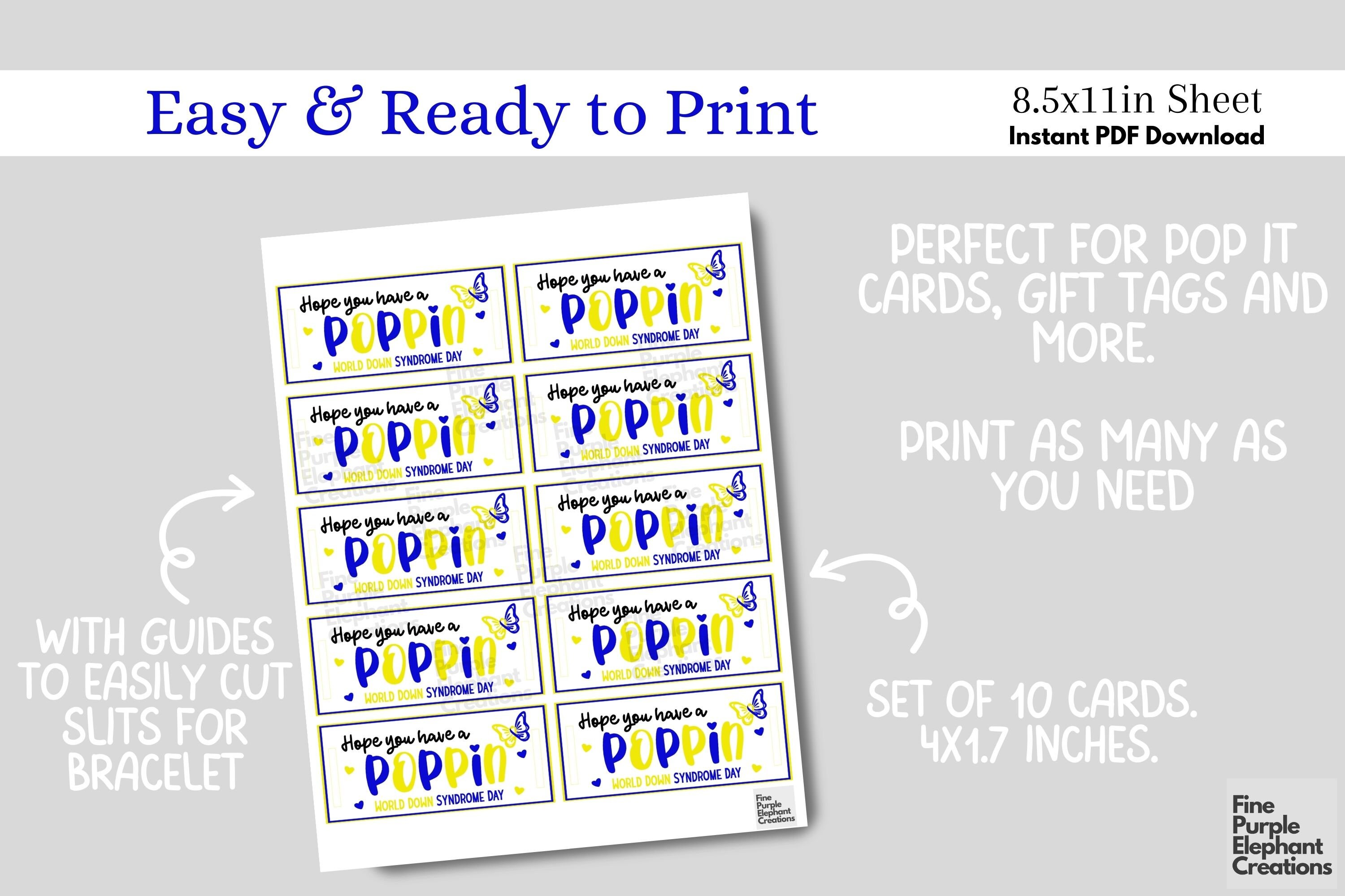 Printable Kids Down Syndrome Awareness Poppin Bracelet Digital Paper ...