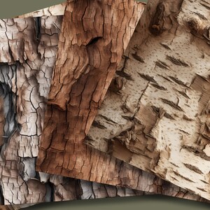 Tree Bark Digital Paper | Nature Camping Scrapbook | Forest Sublimation ...