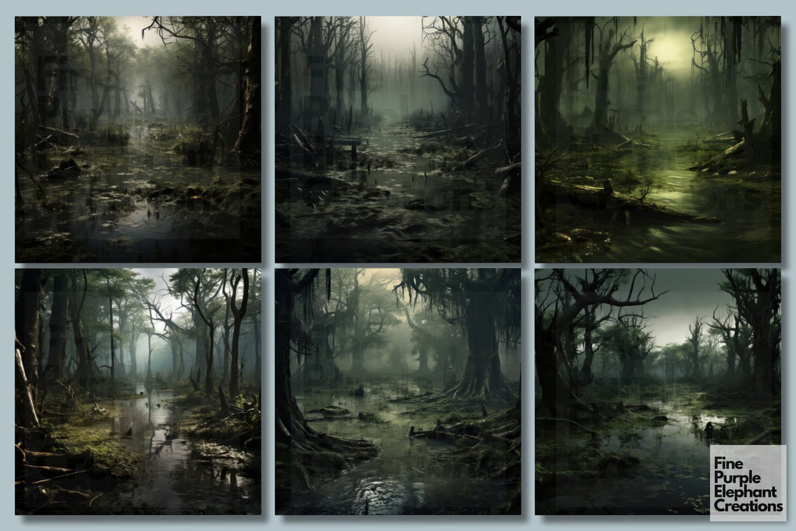 Spooky Swamp Digital Paper | Halloween Sublimation | HD Scary Wallpaper ...