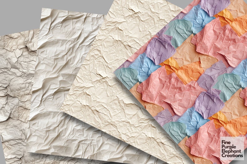 Wrinkled Crumpled Folded Texture Digital Paper -old Aged Brown White ...