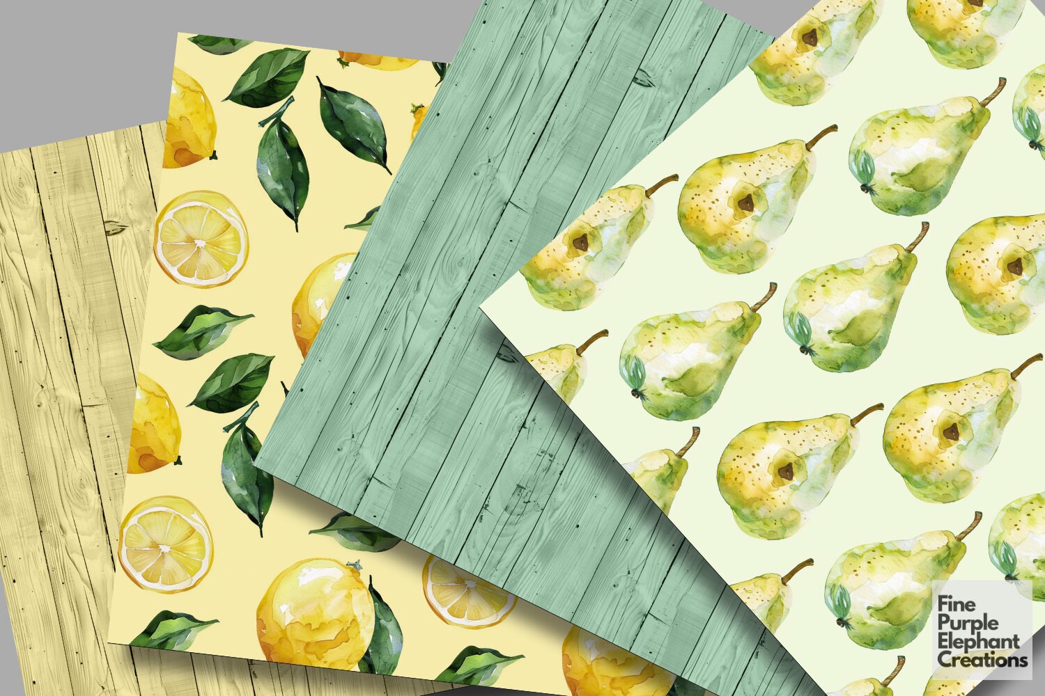 Farmhouse Fruit Digital Paper | Summer Themed Scrapbook Country Colored ...