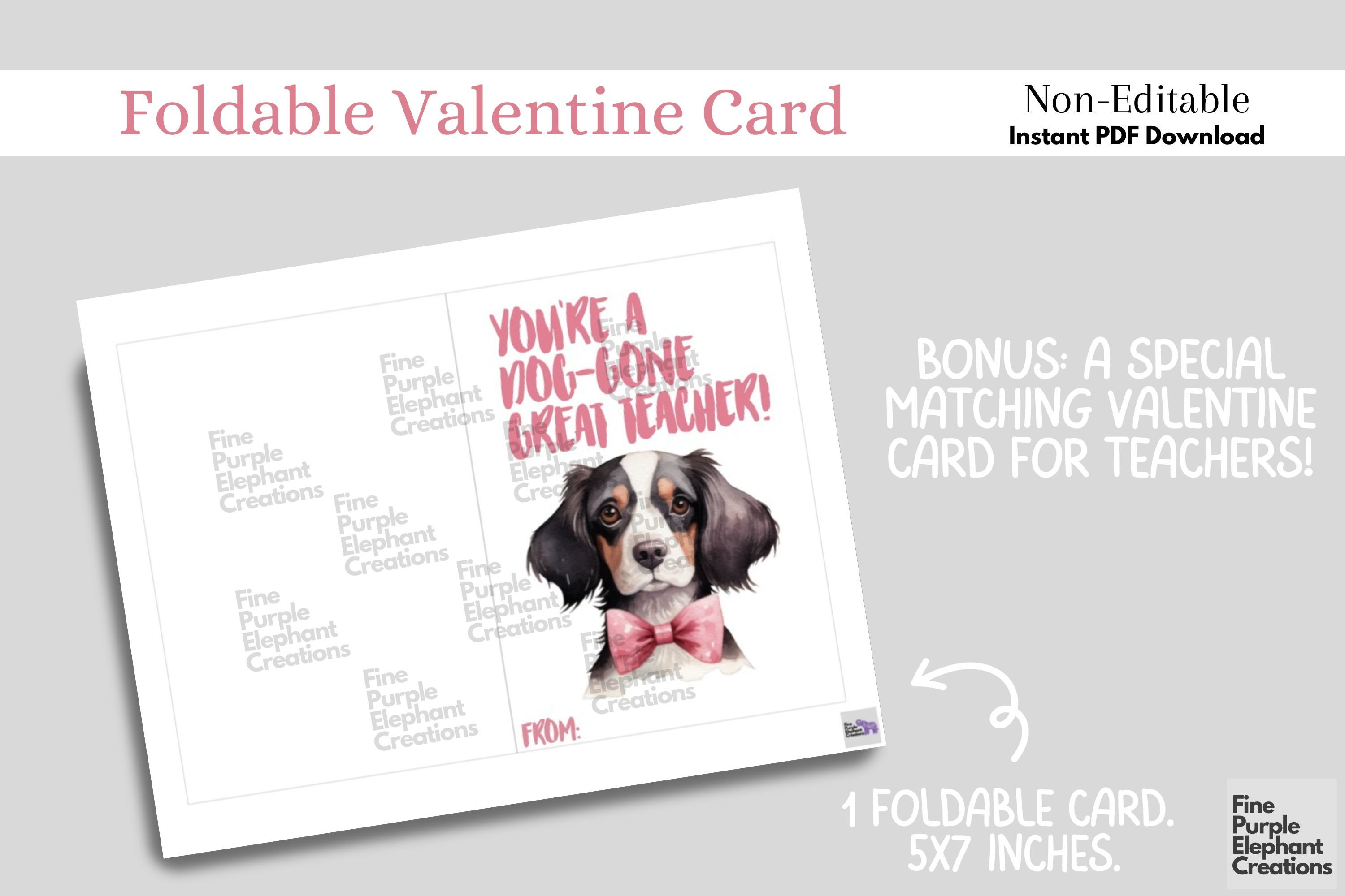Printable Kids Dog Valentine Digital Paper Cards Cute Heart Puppy ...