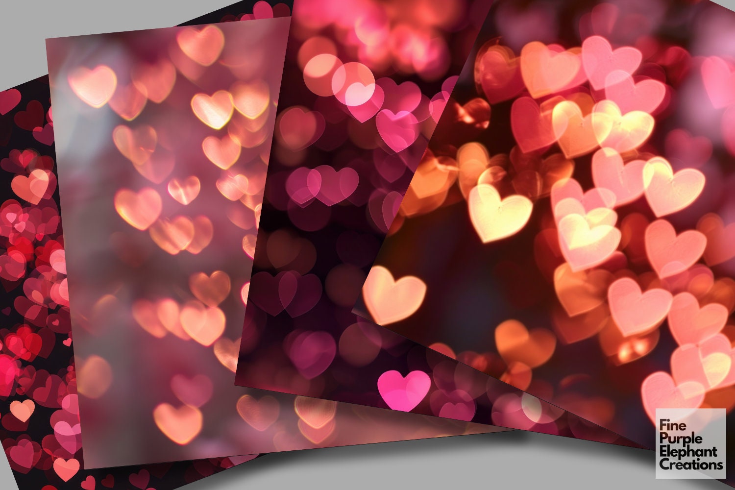 Valentine Heart Bokeh Texture Digital Paper Glam Glitter Shimmer ...